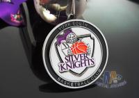 China Custom Antique Silver Plating Basketball Medals Soft Enamel Sports Events Medallion 50mm for sale