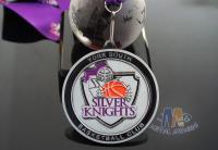 China Custom Antique Silver Plating Basketball Medals Soft Enamel Sports Events Medallion 50mm for sale