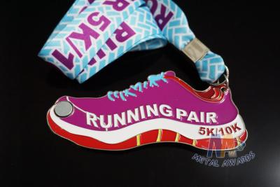 China Custom Shoe Shape 5K Medals Antique Color Plating Zinc Alloy Sports Awards for sale