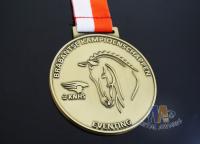 China Custom Horse Design Gold Medal 60mm Die Cast Soft Enamel Award for Races for sale