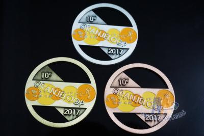 China Custom Enamel Cut Out Logo Award Medals for Runners Gold Silver Copper Plating 50mm for sale