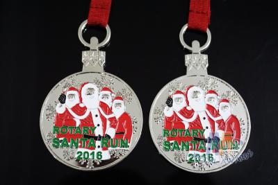 China Custom Christmas Fiesta Medals Both Side Design with 800x10mm Lanyard Zinc Alloy for sale