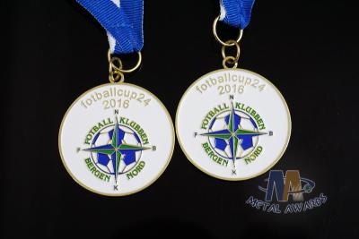 China Custom Soft Enamel Football Award Medals 45mm Zinc Alloy Die Cast Soccer Medals for Kids Anti Corrosion for sale