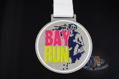 China Custom Sports Medals 70mm Zinc Alloy Die Cast with 850x25mm Sublimated Ribbon for sale