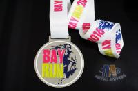 China Custom Sports Medals 70mm Zinc Alloy Die Cast with 850x25mm Sublimated Ribbon for sale