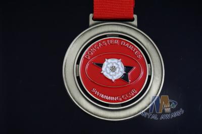 China Custom Award Medals 50mm Zinc Alloy Medallions with Lanyard Gold Silver Bronze Plating for sale