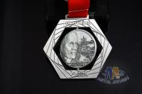 China Custom Spinning Sports Medals 50mm Zinc Alloy Die Cast Soft Enamel with Antique Gold Plating for sale