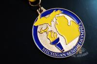 China Custom Badminton Sports Medals 70mm Shiny Copper Plating Soft Enamel Ribbon for sale