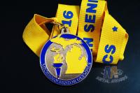 China Custom Badminton Sports Medals 70mm Shiny Copper Plating Soft Enamel Ribbon for sale