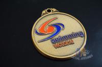 China Custom Sports Logo Medals Soft Enamel 3D Texture Recessed Metal 50mm for sale