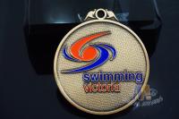 China Custom Sports Logo Medals Soft Enamel 3D Texture Recessed Metal 50mm for sale