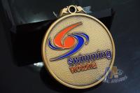 China Custom Sports Logo Medals Soft Enamel 3D Texture Recessed Metal 50mm for sale