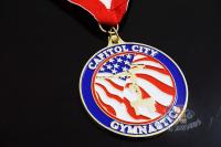 China Custom Zinc Alloy Sports Medals 70mm Die Cast Race Medals with Sublimated Ribbon for sale