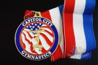 China Custom Zinc Alloy Sports Medals 70mm Die Cast Race Medals with Sublimated Ribbon for sale