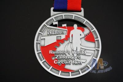 China Custom Sports Medals Zinc Alloy 70mm Die Cast with Ribbon for Running Riding Dancing Events for sale