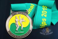 China Custom 3D Sports Award Medals 60mm Zinc Alloy Die Cast with Blue Ribbon for sale