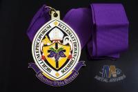 China Custom Die Cast Zinc Alloy Sports Medal 60mm Soft Enamel Gold Plated with Ribbon for sale
