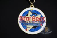 China Custom Sports Medals 80mm Round Soft Enamel with Glitter Zinc Alloy Die Cast for sale