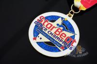 China Custom Sports Medals 80mm Round Soft Enamel with Glitter Zinc Alloy Die Cast for sale