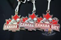 China Custom Sports Medals Die Cast Zinc Alloy Leaf Shape 63.5mm Soft Enamel Colors Baseball Basketball Canada Maple Leaf for sale