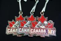 China Custom Sports Medals Die Cast Zinc Alloy Leaf Shape 63.5mm Soft Enamel Colors Baseball Basketball Canada Maple Leaf for sale