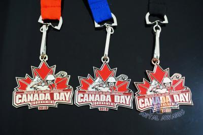 China Custom Sports Medals Die Cast Zinc Alloy Leaf Shape 63.5mm Soft Enamel Colors Baseball Basketball Canada Maple Leaf for sale