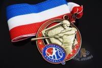 China Baseball 3D Effect Metal Sports Award Medals 63.5mm Antique Gold Plating for sale