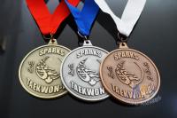 China Custom 2D Level Round Sports Award Medals 63.5mm Zinc Alloy Recessed Textured Effect for sale