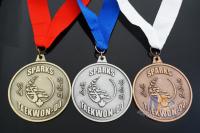 China Custom 2D Level Round Sports Award Medals 63.5mm Zinc Alloy Recessed Textured Effect for sale