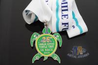 China Custom Imitation Hard Enamel Medal 63.5mm with Sublimated Ribbon Zinc Alloy Die Cast for sale