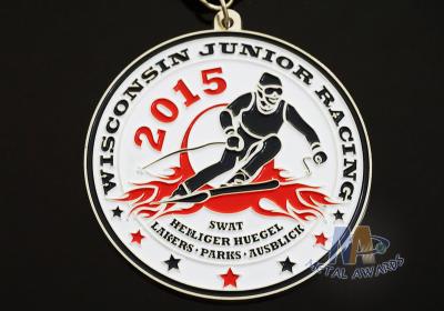 China Custom Sports Medals for Skating Skiing Events 76.2mm Zinc Alloy Die Cast with Soft Enamel for sale