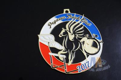 China Custom Metal Racing Medals 76.2mm Zinc Alloy Die Cast Sports Medals with Soft Enamel for sale