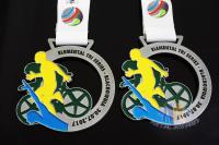China Custom Zinc Alloy Award Medals 60mm 3mm Gold Plating Cut Out Design Glitter Color for sale