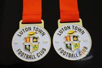 China Custom Zinc Alloy Football Medals Soft Enamel 50mm with Europe Printing Ribbon for sale