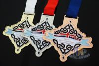 China Custom Die Casting Zinc Alloy Award Medals 75mm with Soft Enamel and Ribbon for sale