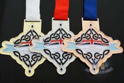 China Custom Die Casting Zinc Alloy Award Medals 75mm with Soft Enamel and Ribbon for sale