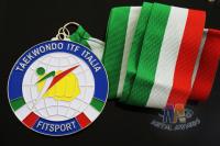 China Custom Sports Medals Soft Enamel Transparent Color for Taekwondo Racing Marathon Swimming 50mm for sale