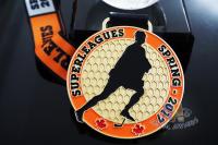 China Custom 10k Sports Medals 76.2mm Zinc Alloy Soft Enamel with Sublimated Ribbon for Hockey Baseball for sale