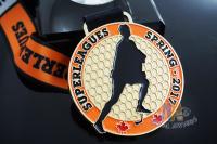 China Custom 10k Sports Medals 76.2mm Zinc Alloy Soft Enamel with Sublimated Ribbon for Hockey Baseball for sale
