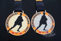 China Custom 10k Sports Medals 76.2mm Zinc Alloy Soft Enamel with Sublimated Ribbon for Hockey Baseball for sale