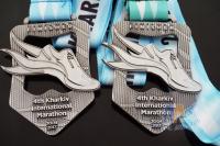China Custom Antique Silver Sports Medals 76.2mm Die Cast Zinc Alloy with Full Color Ribbon for Marathon 10K 5K for sale