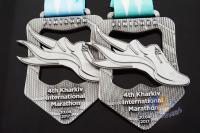 China Custom Antique Silver Sports Medals 76.2mm Die Cast Zinc Alloy with Full Color Ribbon for Marathon 10K 5K for sale