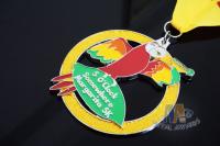 China Custom Running Marathon Medals Bird Design Cut Out Soft Enamel 70mm Zinc Alloy for sale