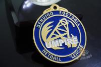 China Sports Racing Metal Award Medals Imitation Gold Plating 50mm Blue Soft Enamel for sale