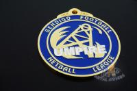 China Sports Racing Metal Award Medals Imitation Gold Plating 50mm Blue Soft Enamel for sale