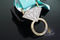 China 85mm Custom Diamond Medal Antique Gold Plating Glitter Color Zinc Alloy Die Cast Sports Award for sale