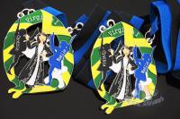China Custom Silver Plating Metal Medallions 100mm Die Cast Carnival Medals with Ribbon for sale