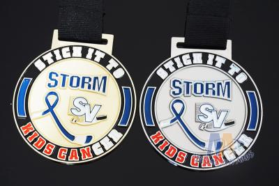 China Custom 50mm Zinc Alloy Sports Award Medals with Soft Enamel and Ribbon for Hockey Baseball for sale