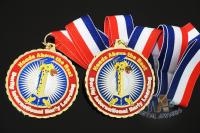 China Custom Zinc Alloy Hard Enamel Sports Medals 63.5mm Die Cast Award Medallion for sale