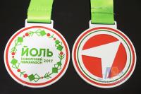 China Custom Zinc Alloy Die Cast Medallion 70mm Soft Enamel Award with Sublimated Ribbon for sale